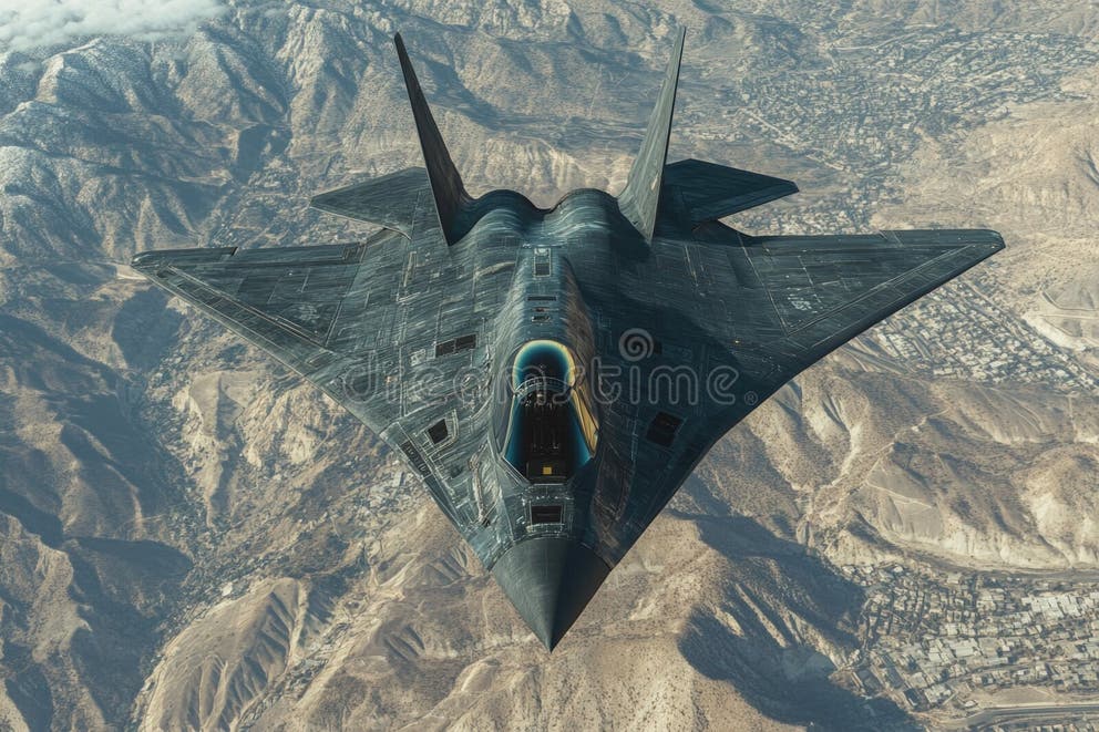 An F-117 Nighthawk Stealth Fighter in Flight, Sleek and Powerful ...