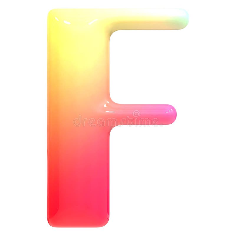 F Number Gradient 3D with White Background Stock Illustration ...