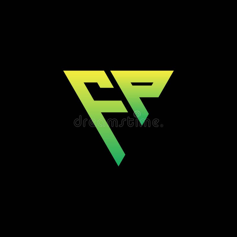 F P Initial Triangle Logo Monogram with Triangle Shape Stock Vector ...