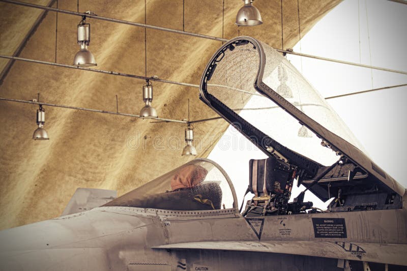 F18 Pilot Cabin stock photo. Image of torrejn, plane - 45633580