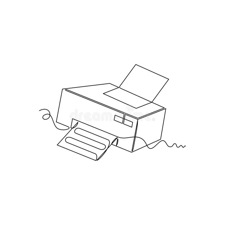 Printer Continuous Line Drawing Stock Illustrations – 40 Printer ...