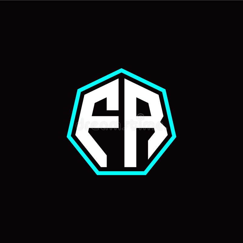 F R Initials Modern Polygon Logo Template Stock Vector - Illustration ...