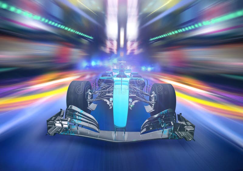 F1 Race Car, Speed Racing, Driving at High Speed in Empty Road - Motion ...