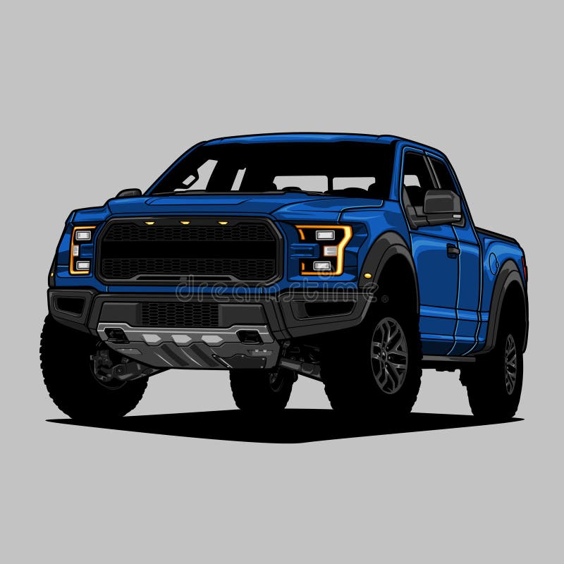 F150 Raptor Blue stock vector. Illustration of silhouette - 300844248