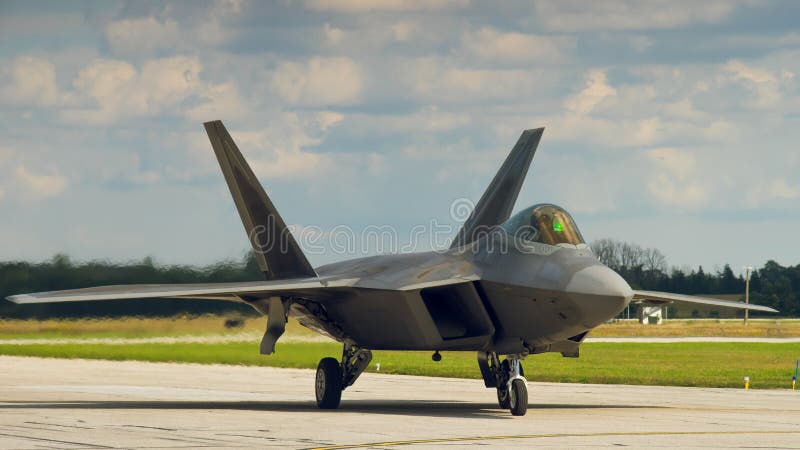 F-22 Raptor on the ground stock image. Image of navy - 77750023