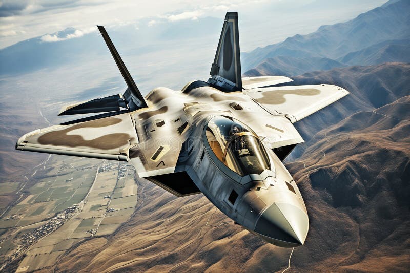 F22 Raptor Advanced Stealth Fighter Interceptor Front View. Stock ...