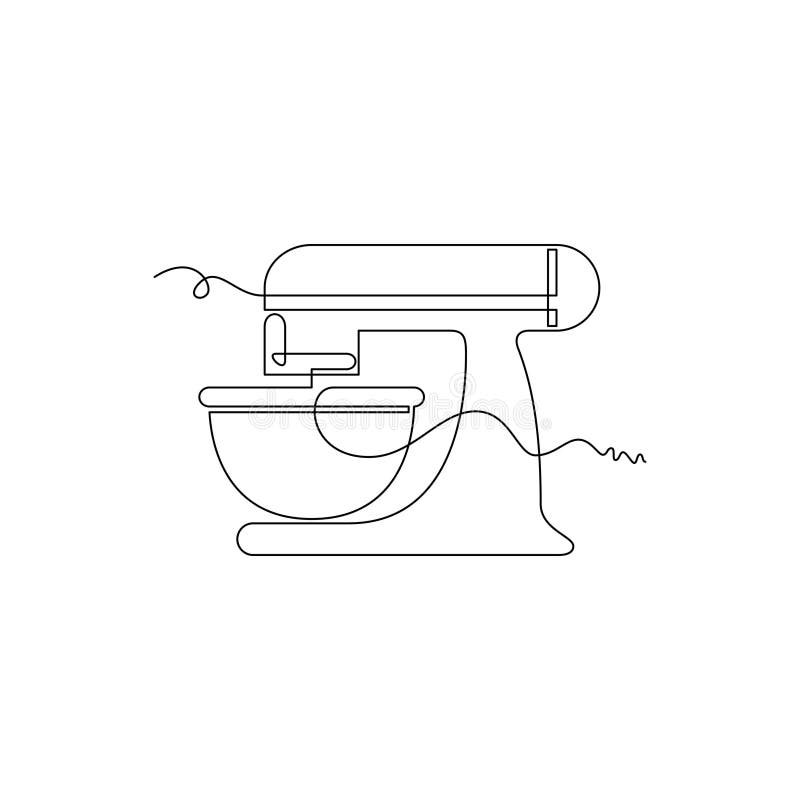 One Line Art Stand Mixer Vector Illustration Stock Vector ...