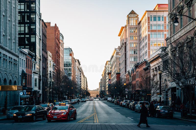 F Street, in Downtown Washington, DC Editorial Photography - Image of ...