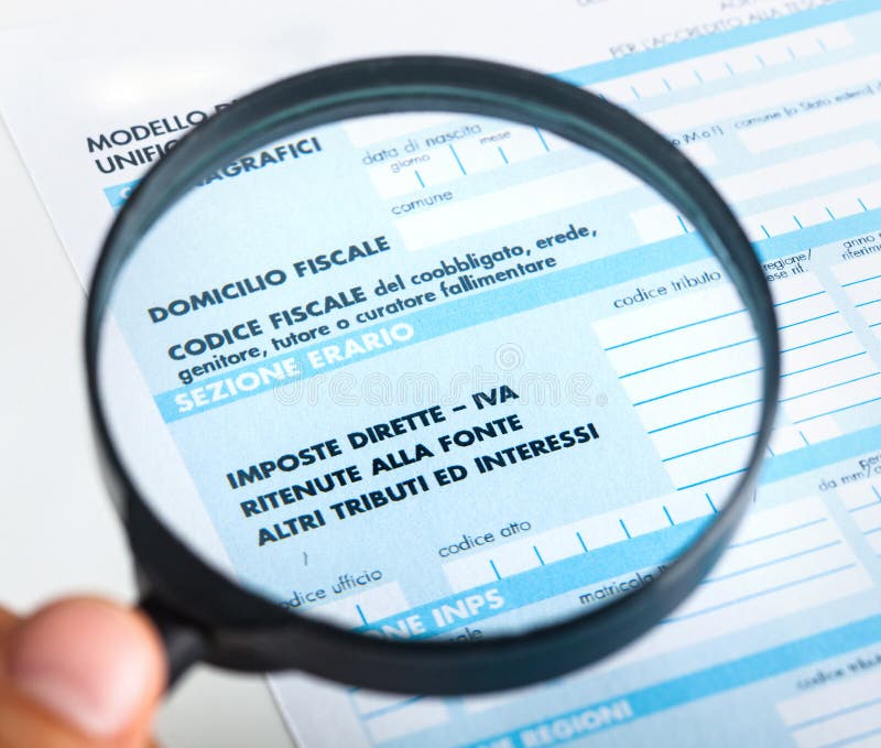F24 for the Tax Return in Italy. Stock Image - Image of glass ...