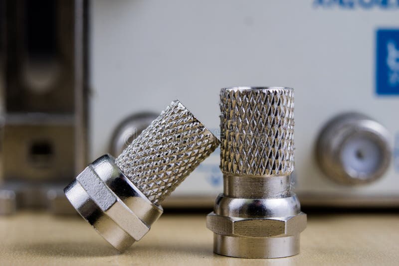 F-type Connector in the Enlargement. Accessories Used for the in Stock ...