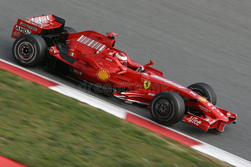 F1 2008 - Kimi Raikkonen Ferrari Editorial Photo - Image of test ...
