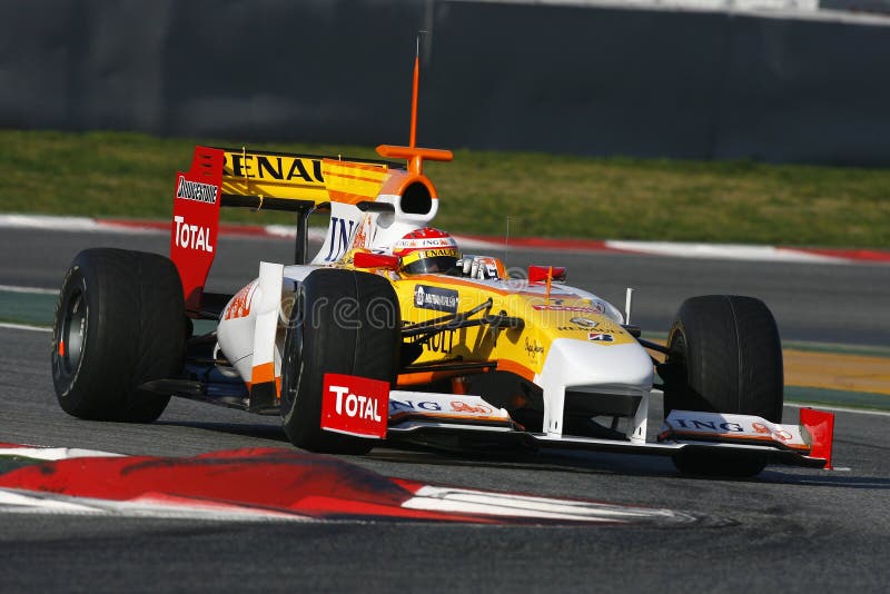 F1 2009 - Fernando Alonso Renault Redactionele Stock Foto - Image of ...