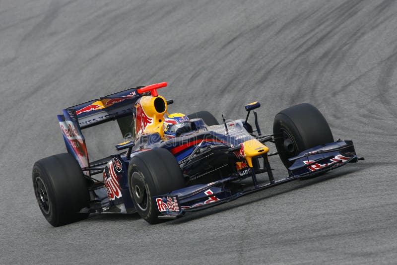 F1 2009 - Mark Webber Red Bull Redactionele Stock Afbeelding - Image of ...