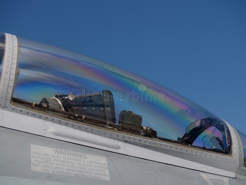 F18 canopy on blue sky stock image. Image of airshow, officer - 3468429