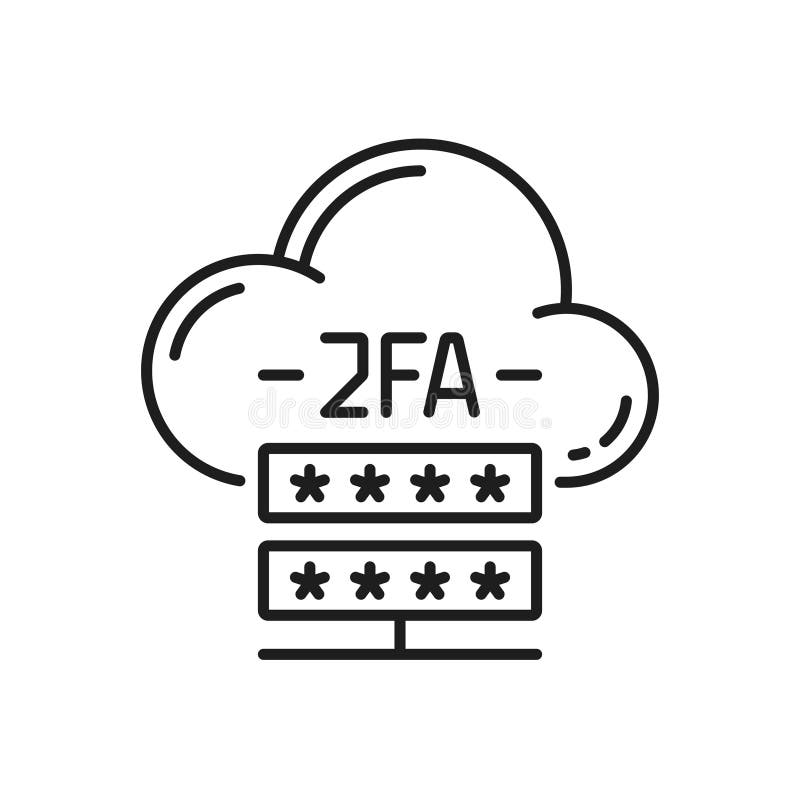 2fa Two Factor Verification Vector Thin Line Icon Stock Illustration