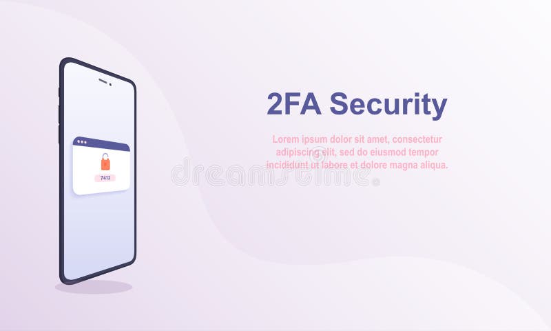 2fa Authentication. Vector Design Template with Copy Space. Stock ...