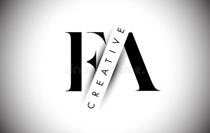 FA F a Letter Logo with Creative Shadow and Text Design Stock Vector ...