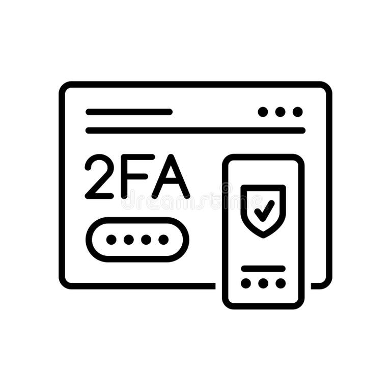 2FA Icon, Two Factor Verification Secure Password Stock Vector ...