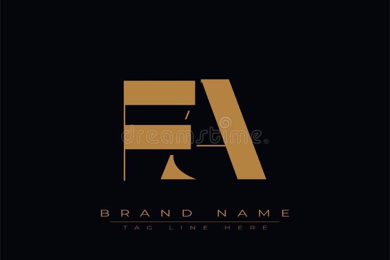 FA Initial Letter Logo Design Stock Vector - Illustration of line ...