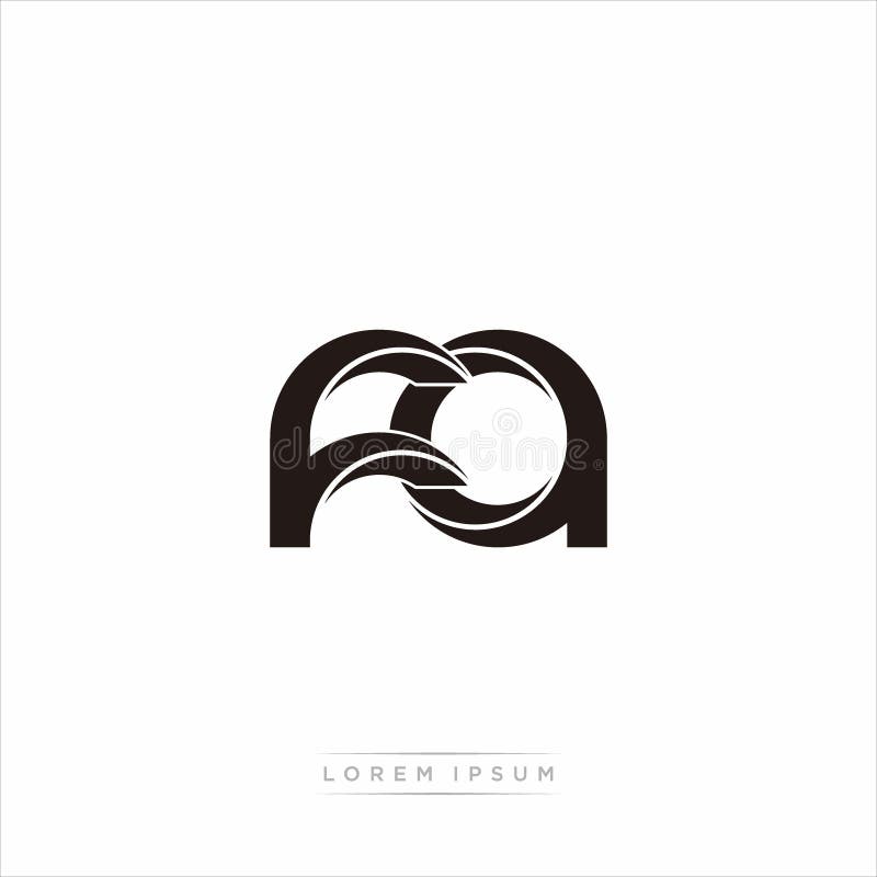 Fa Initial Letter Split Lowercase Modern Monogram Linked Outline ...