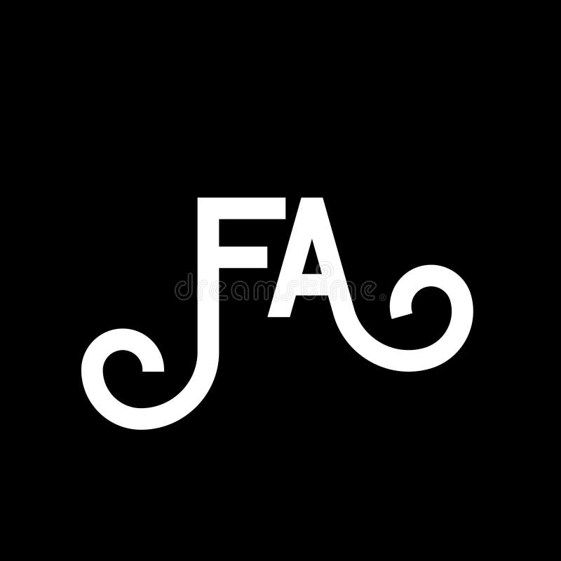 FA Letter Logo Design on Black Background. FA Creative Initials Letter ...
