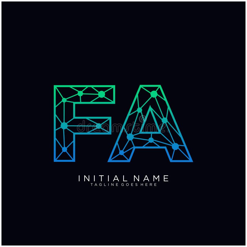 FA Letter Logo Icon Design Template Elements Stock Vector ...