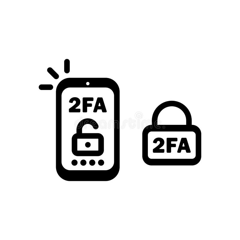 2fa Line Icon In Black Two Factor Authentication Icon Security