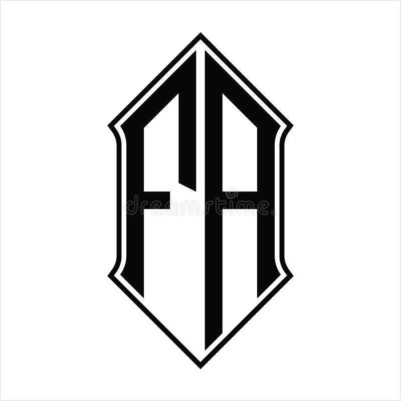 FA Logo Monogram with Shieldshape and Outline Design Template Vector ...