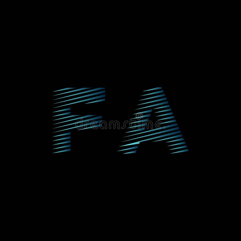FA Monogram Lines Style Blue Light Vector Stock Vector - Illustration ...