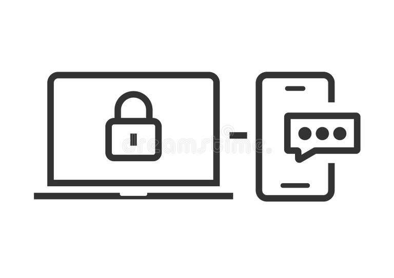 2fa Password Code Verification Icon Line Stroke Simple Graphic ...