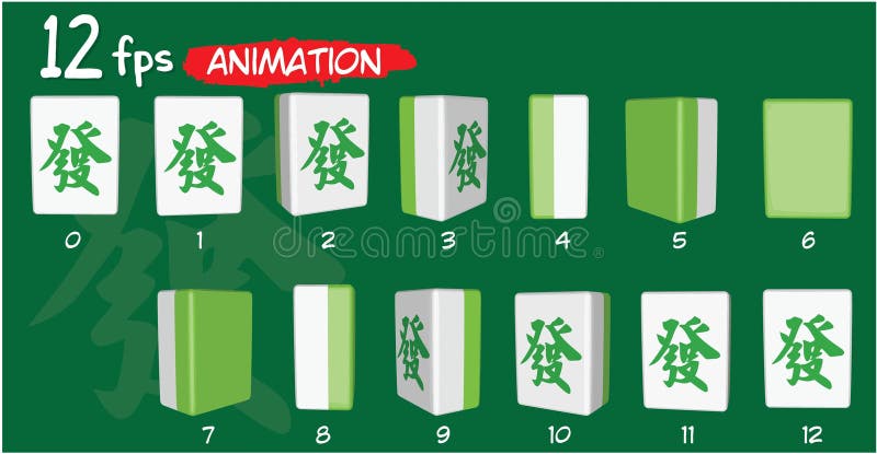 The Fa (prosperity) Mahjong Tile is Ready To Be Animated. Stock Vector ...