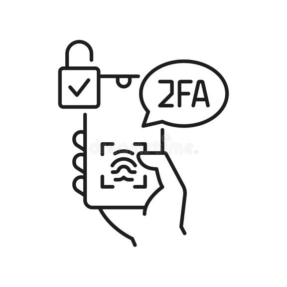 2fa Two Factor Authentication Fingerprint Access Stock Vector