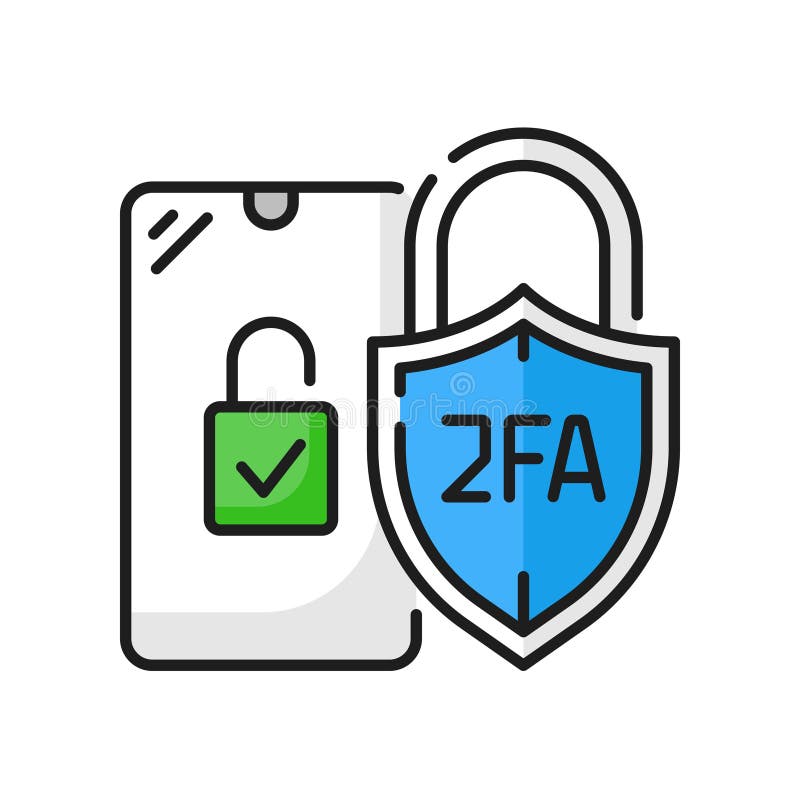 2fa Two Factor Verification Icon Security Code Stock Illustration