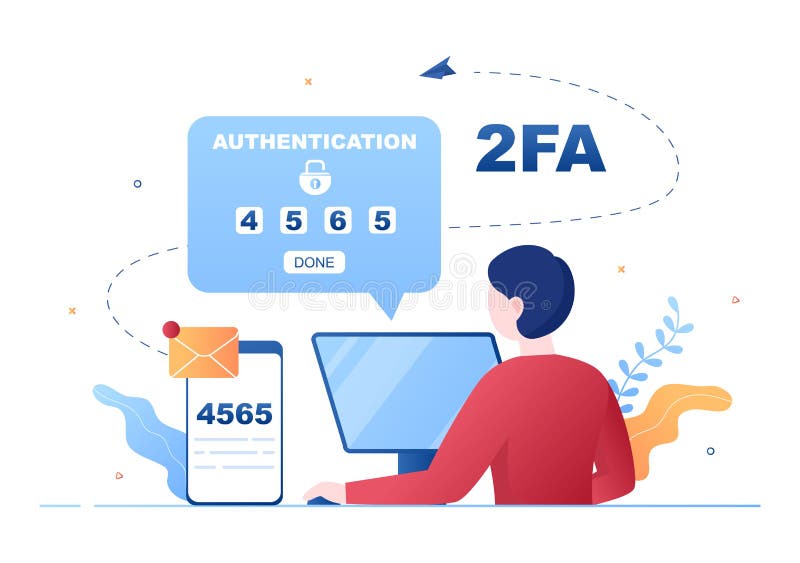 2fa Two Steps Authentication Password Secure Notice Login Verification Or Sms With Code A