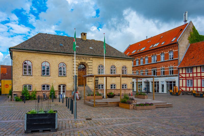 Faaborg, Denmark, June 20, 2022: Torvet Square in Danish Town Fa ...
