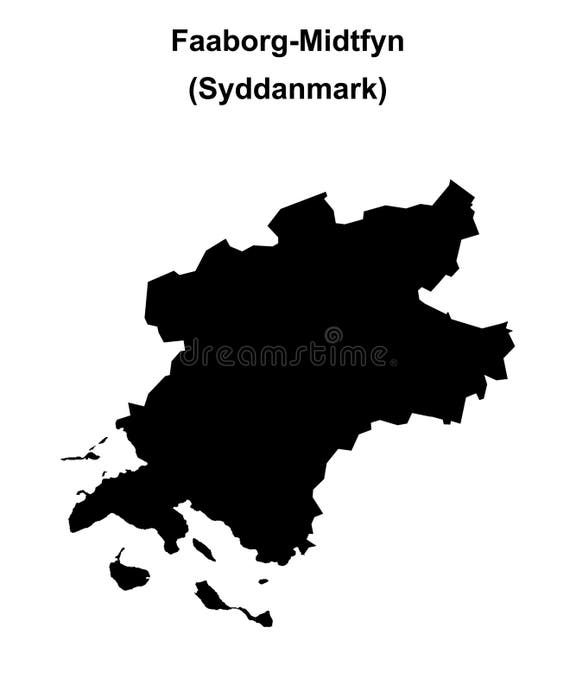 Faaborg-Midtfyn Outline Map Stock Vector - Illustration of municipality ...