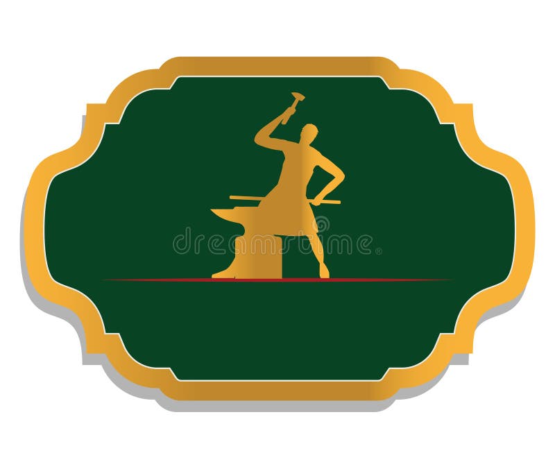 Fabbro Logo Design illustrazione vettoriale. Illustrazione di fattorino ...