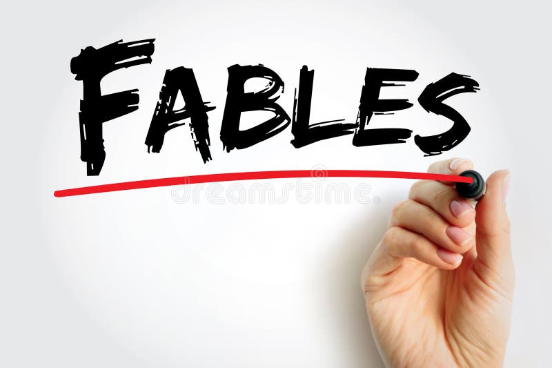 Fables Text Concept for Presentations and Reports Stock Photo - Image ...