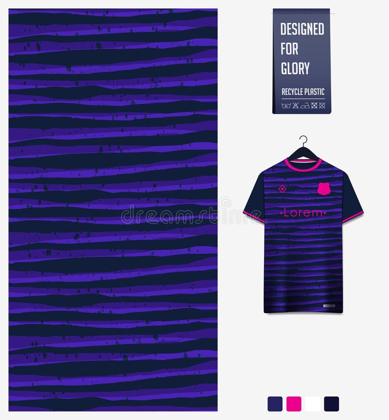 Soccer Jersey Pattern Design. Horizontal Stripe Pattern on Violet ...