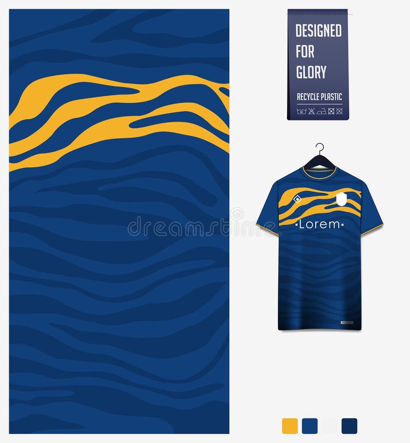 Soccer Jersey Pattern Design. Tiger Pattern on Blue Background for ...