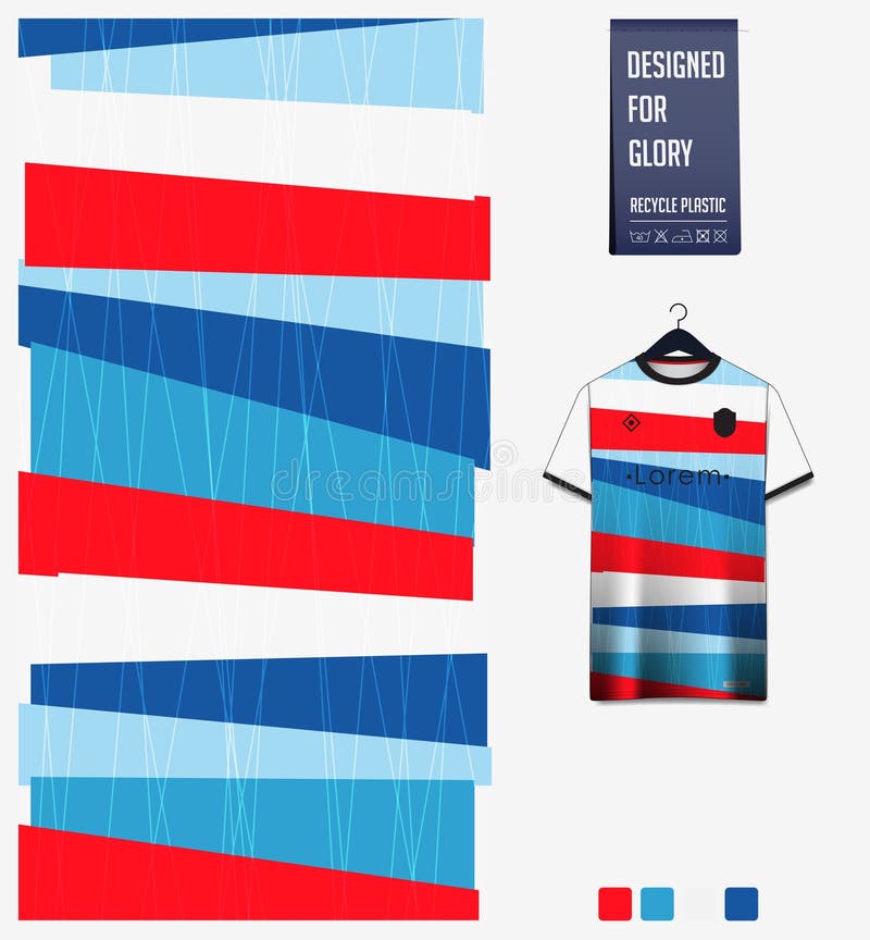 Soccer Jersey Pattern Design. Stripes Pattern on Blue Background for ...