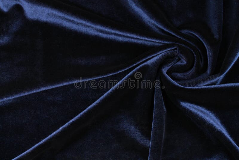 Fabric Background with Flowing Dark Blue Velvet. Silk Surface. Stock ...