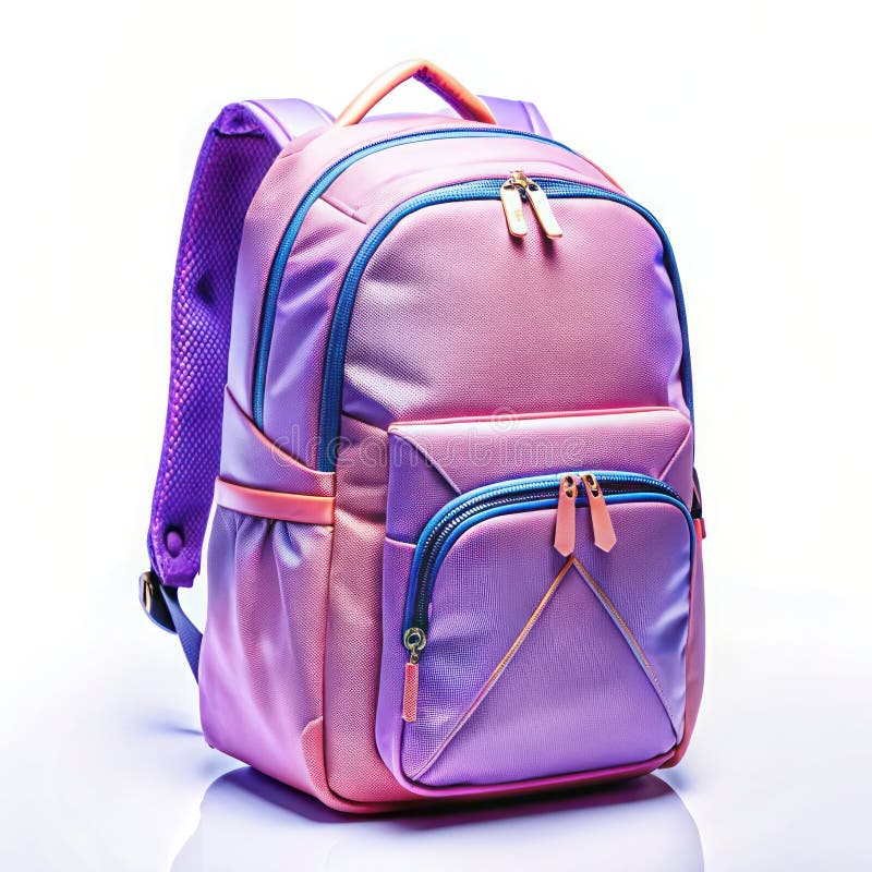 Fabric Backpack with Many Zips and Pockets.Back To School Stock Photo ...