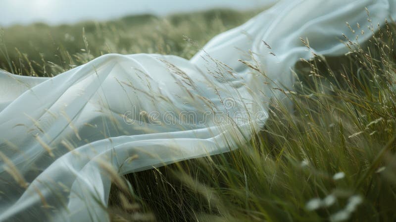 The Fabric Blown by the Wind Creates a Soft and Flowing Path through ...