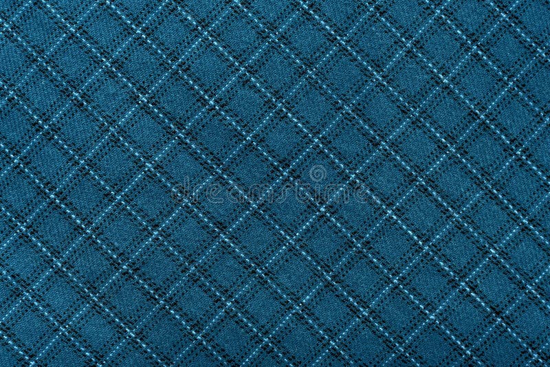 Fabric Blue.Checkered Fabric. Checkered Pattern on Fabric of Different ...