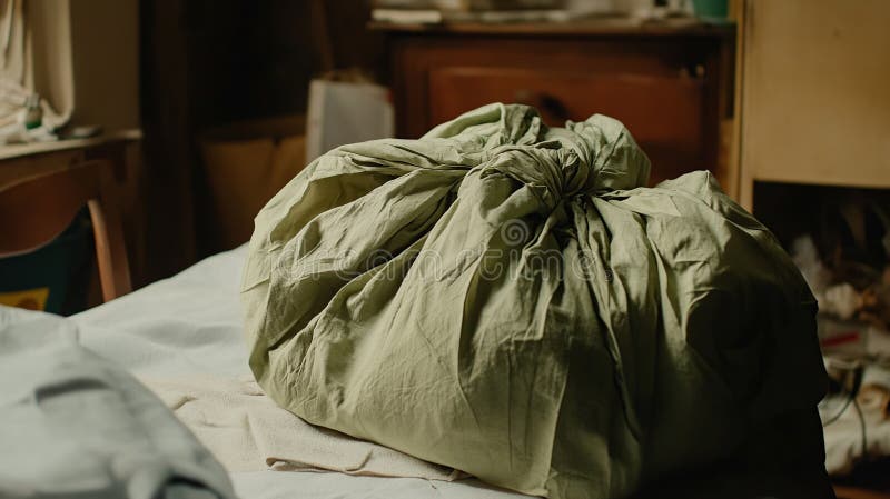 Fabric Bundle Tied, Rustic Room, Clutter Background, Storage Stock ...