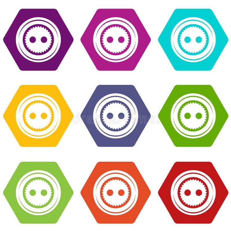 Fabric Button Icons Set 9 Vector Stock Vector - Illustration of ...