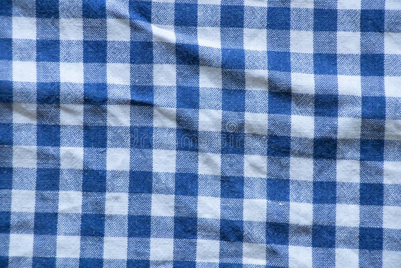Fabric in a Cage Blue with White As a Background Close Up Stock Photo ...