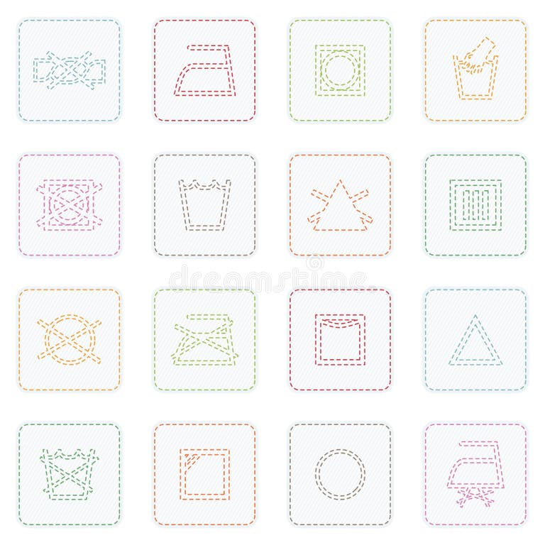 Stitched Fabric Care Symbols Stock Illustrations – 4 Stitched Fabric ...