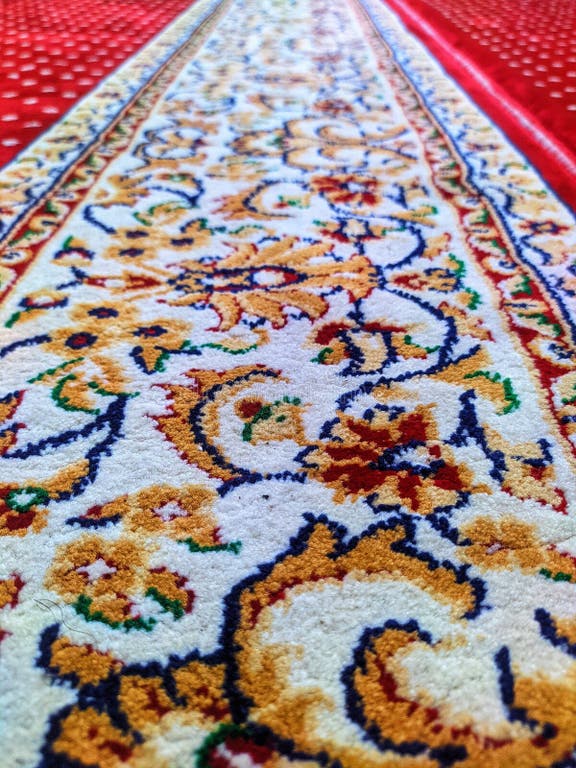 Fabric Carpet with a Pattern Stock Image - Image of blue, ornamental ...